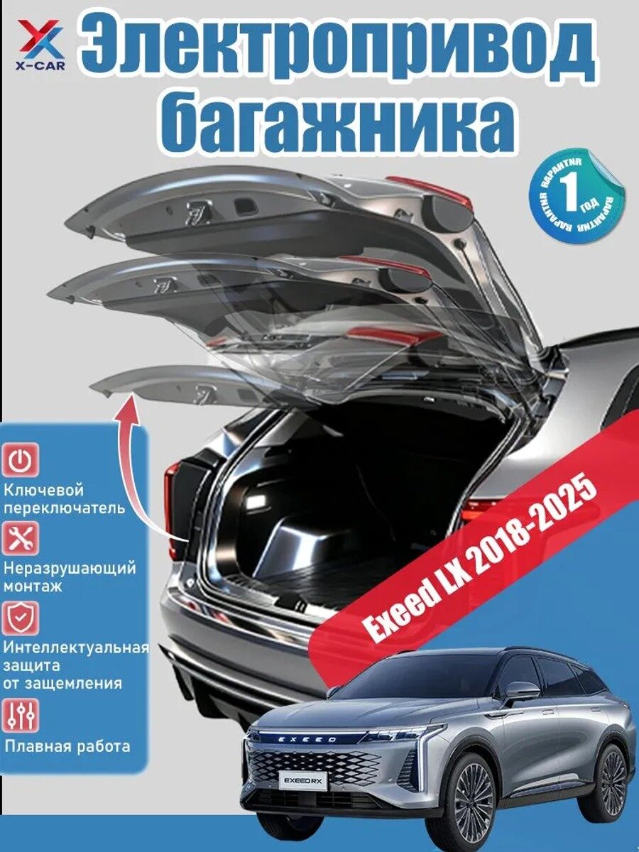 Электрический привод багажника Exeed LX 2018-2025, интеллектуальный привод задней двери с защитой от помех, руководство