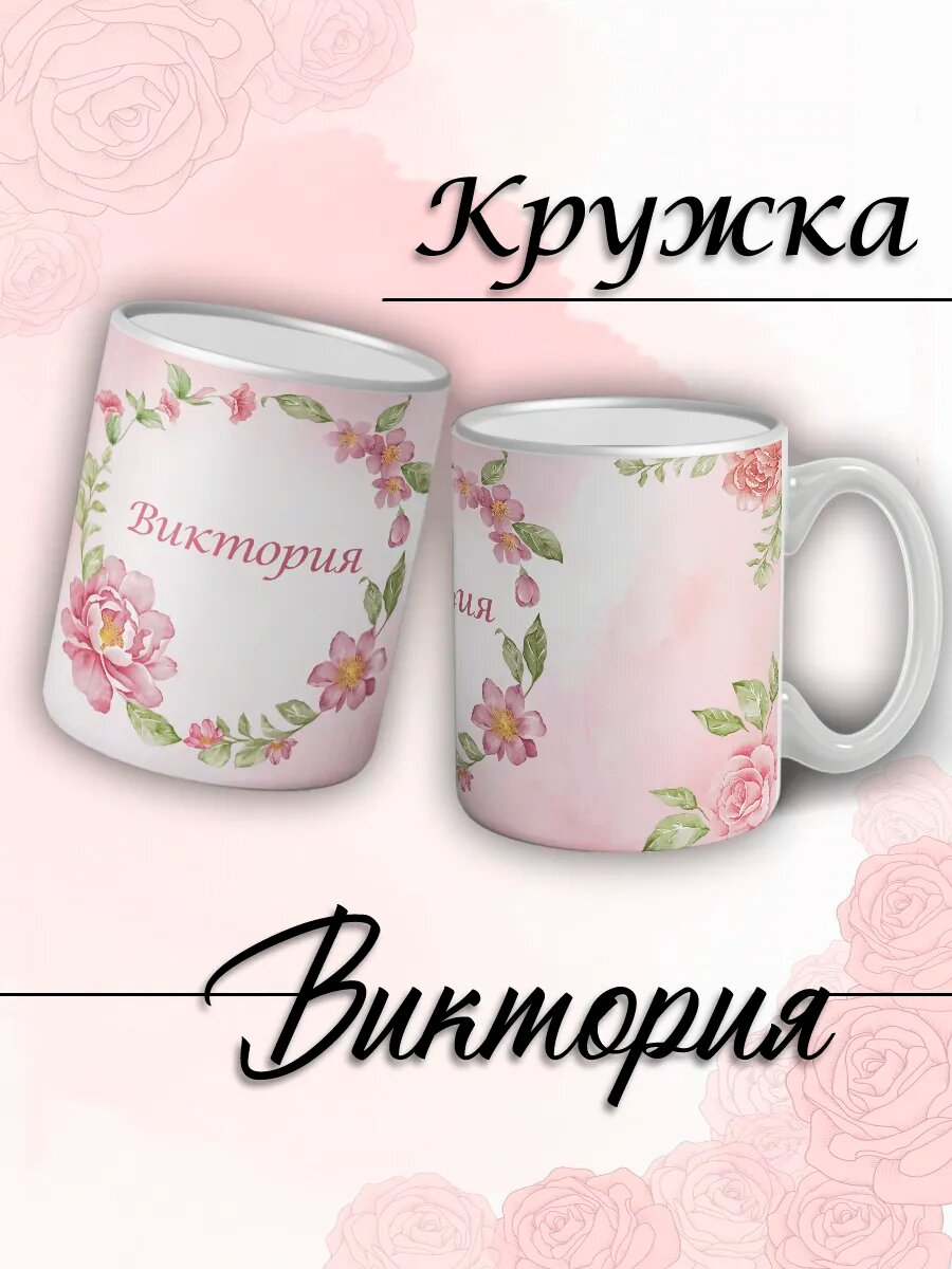 Кружка именная Виктория женская керамическая подарок