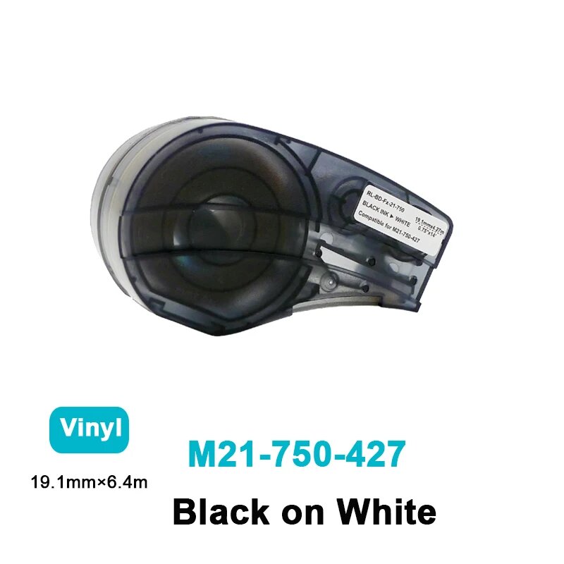 Тесьма для Brady BMP21 PLUS, черная на белом, M21-750-427