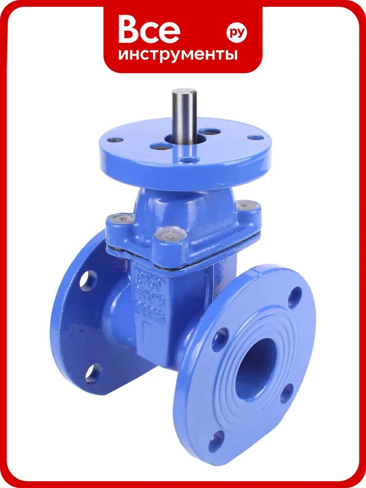 Задвижка клиновая DN-ru 30ч939р GGG50-GGG50-EPDM-BLUE Ду300 Ру10/16 фланцевая, клин обрезиненный, c ISO-фланцем, квадратный шток D040-10574