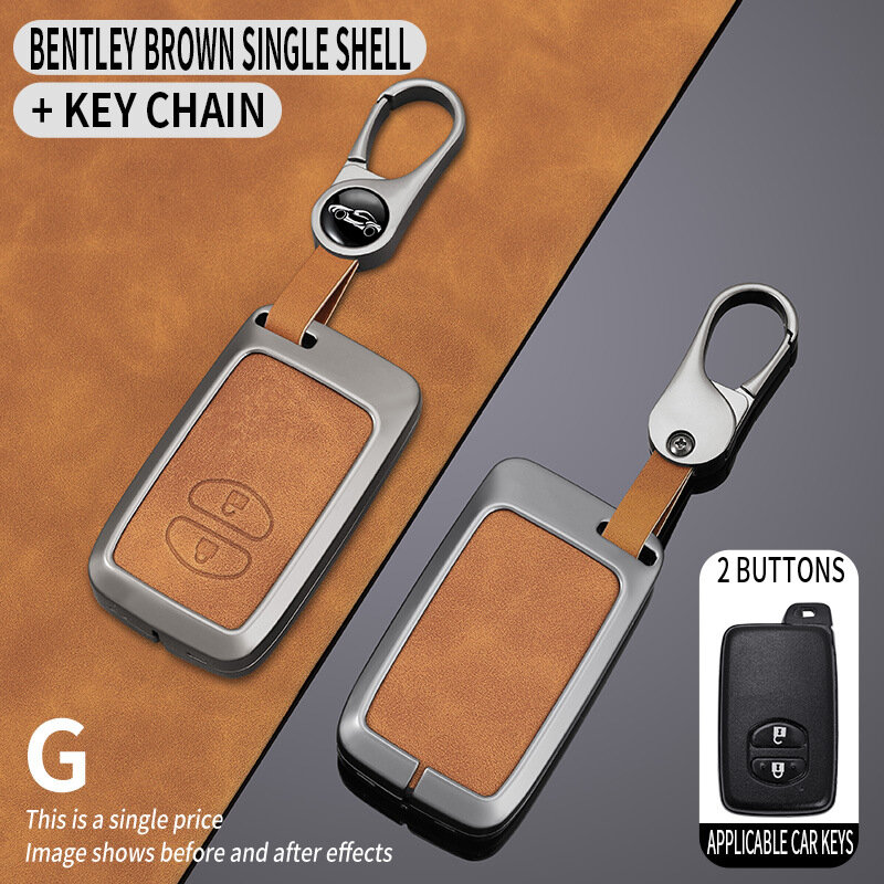 G-Model Smart 2-Button чехол для ключа Toyota: Бентли коричневый с круглой пряжкой