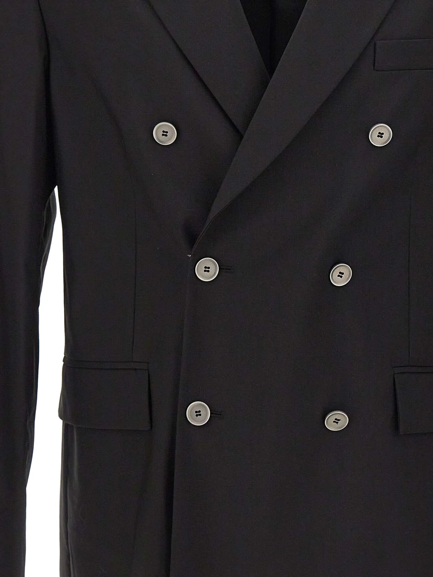 Пиджак Paolo Pecora Double-breasted flap pocket blazer, размер 50, черный — фото 1