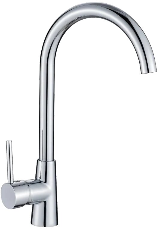 Смеситель для кухни Haiba HB70074 с поворотным изливом, хром, глянцевый, однорычажный, латунный, с керамическим картриджем