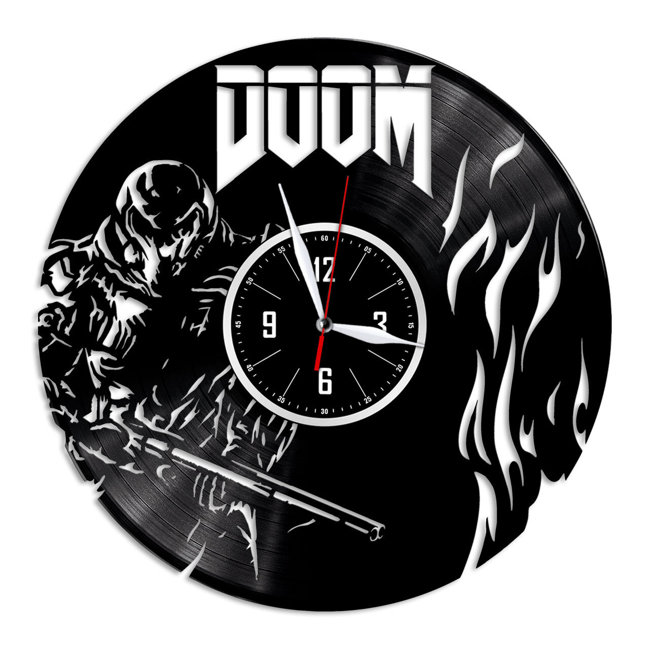 DOOM - настенные часы из виниловой пластинки
