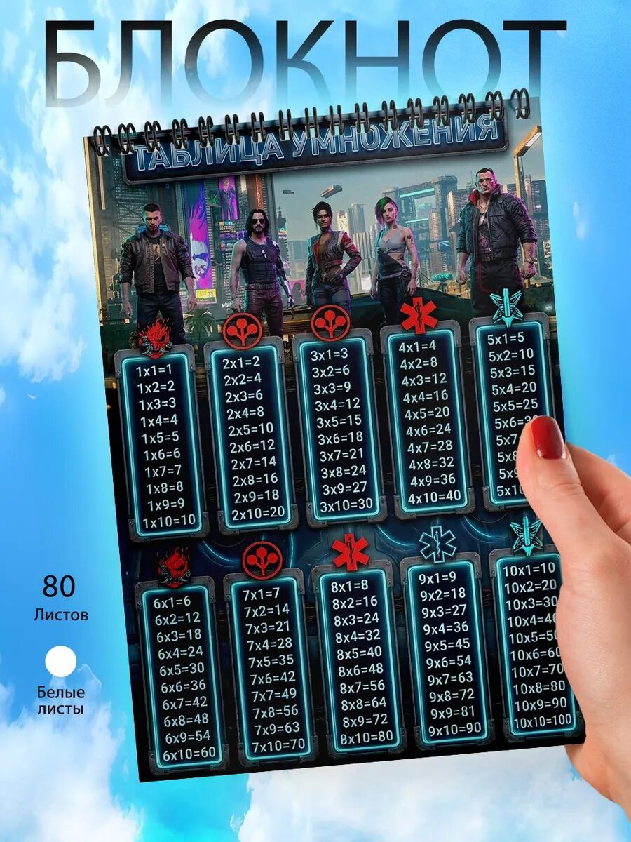Блокнот Таблица умножения - Киберпанк 2077 - Cyberpunk 2077