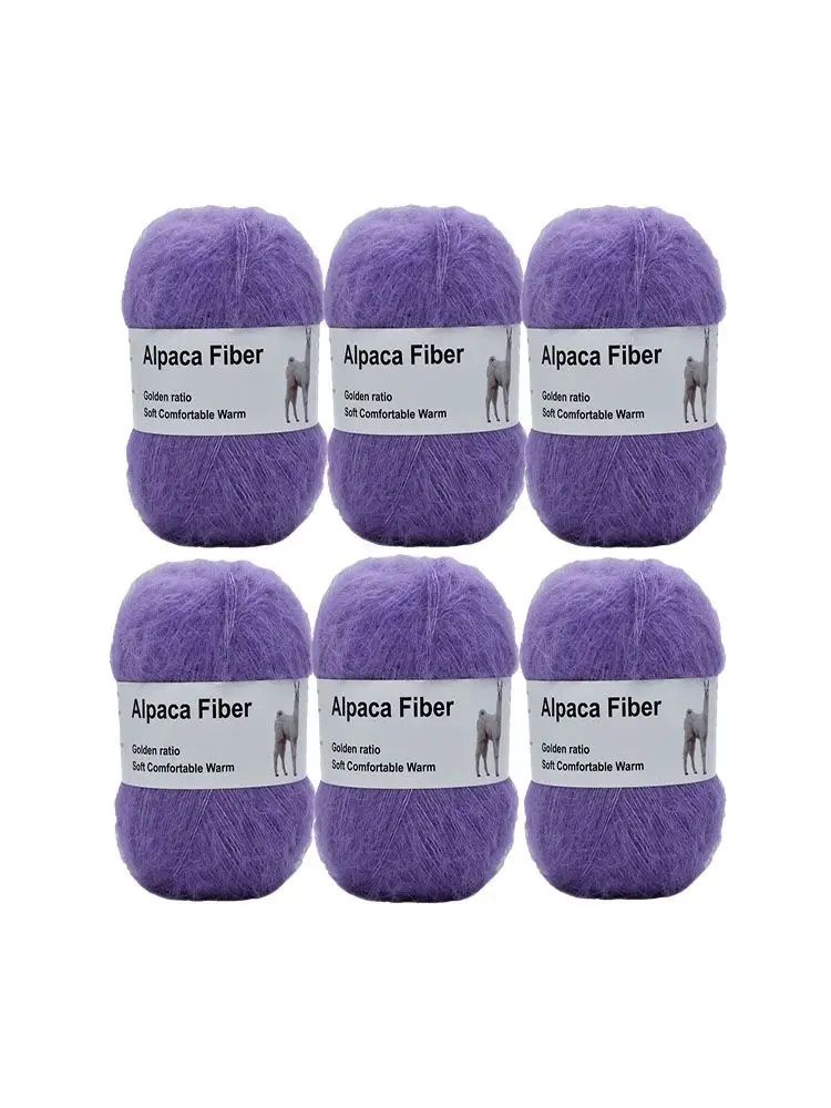 6 Мотков пряжи Alpaca Chunky (300 г/2280 м) Сверхмягкая и прочная объемная пряжа для вязания крючком одеял своими руками шарфов, игла 1.0-1.5 мм