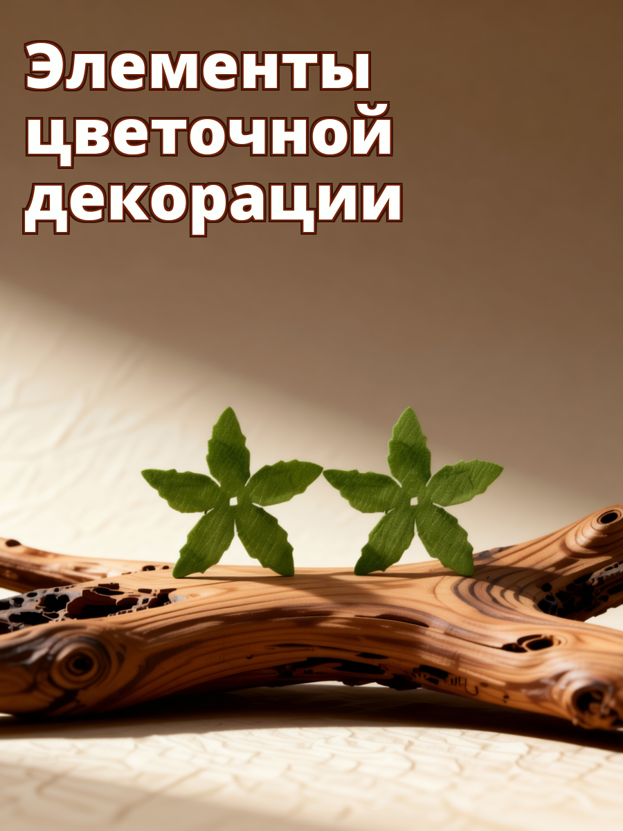 Материалы для handmade-цветов, прочные листья, комплект из 30 штук, размер 7.5x7.5 см