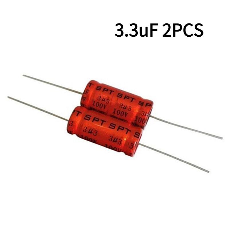 2шт SPT конденсатор красный неполярный конденсатор NP 100V 3.3UF