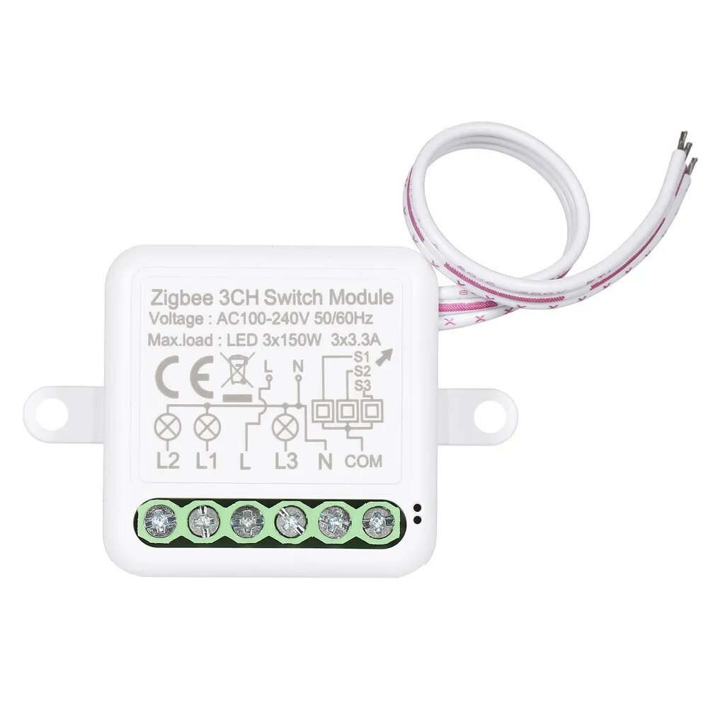 3CH Zigbee Mini Smart Switch Релейный модуль Поддержка двухпозиционного переключателя