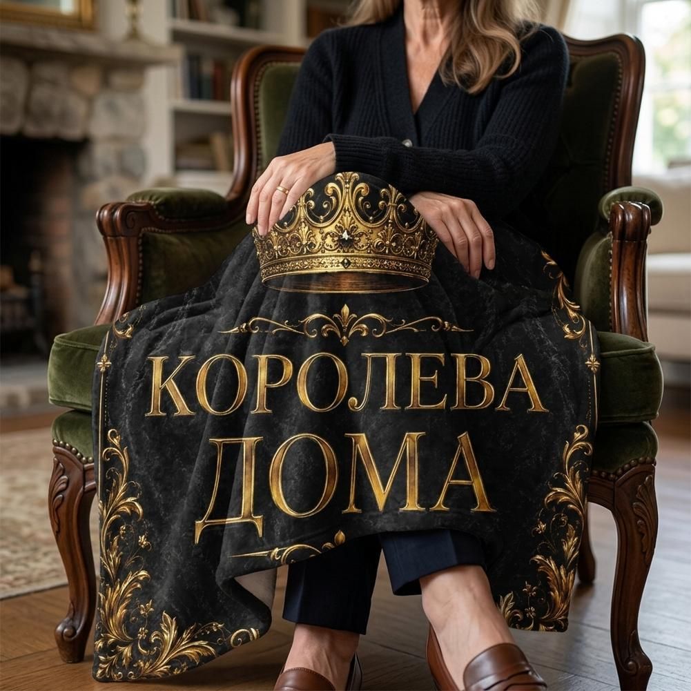 Плед мягкий, плюшевый, для домашнего уюта, с рисунком "подарок для мамы", 120х150 cм