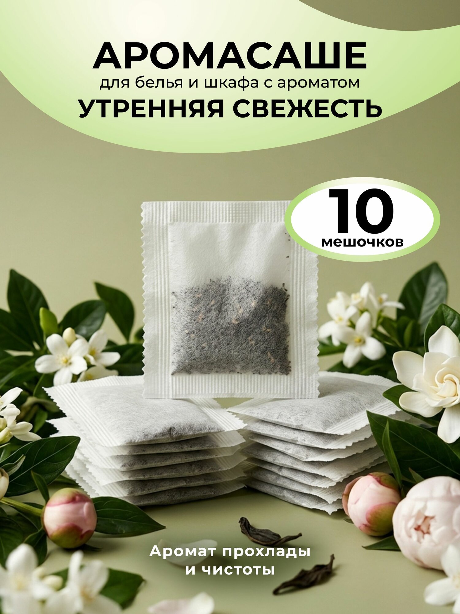 Саше для шкафа ароматическое "Утренняя свежесть", 10 шт. Аромасаше для шкафа с одеждой Hygge Way