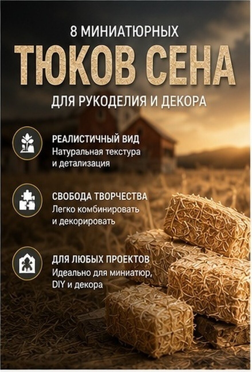 8 Штук Миниатюрные Стога Сена Для Декора И Творчества Реалистичные Мини Стога Сена 3 00X2 00X2 00Cm