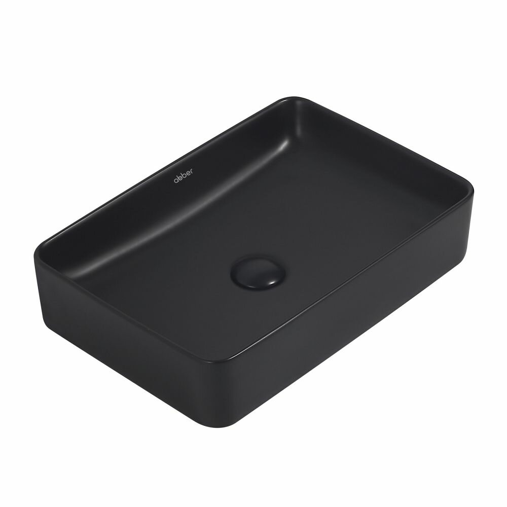 Раковина накладная Abber Rechteck AC2207MB черная матовая