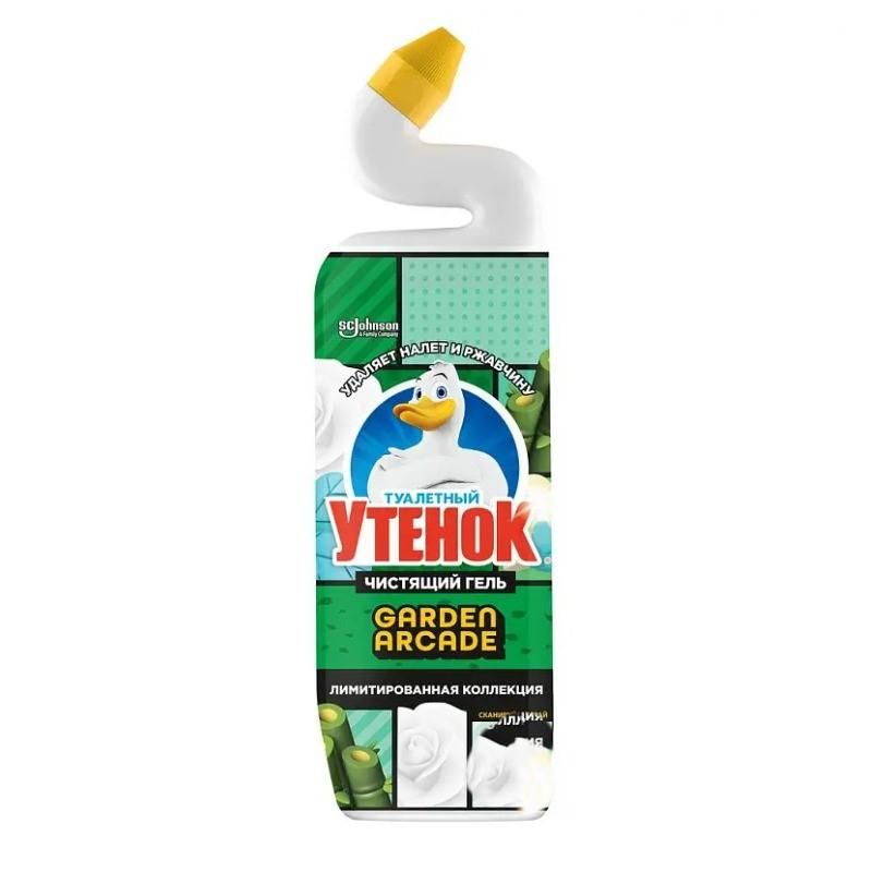 Туалетный Утенок гель Чистящее средство для унитаза, Garden arcade, Цветочный, 800 мл