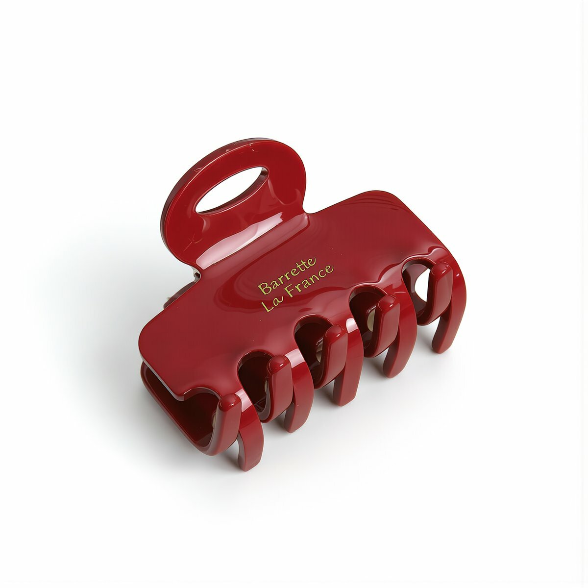 Зажим для волос ацетатный среднего размера квадратный с печатью этикетки красный для фиксации прядей у женщин, Бордовый, ацетатный