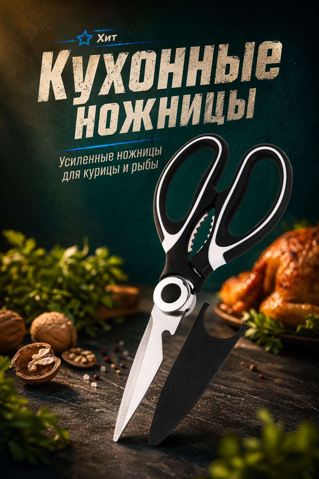 Ножницы 20.5 см, 1 шт.