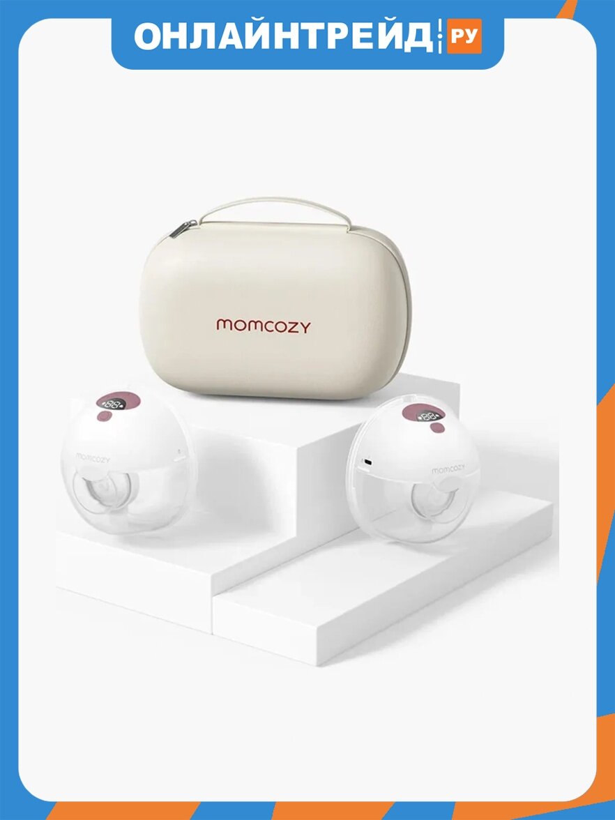 Молокоотсос электрический Momcozy M5 беспроводной портативный уютный красный 2 шт