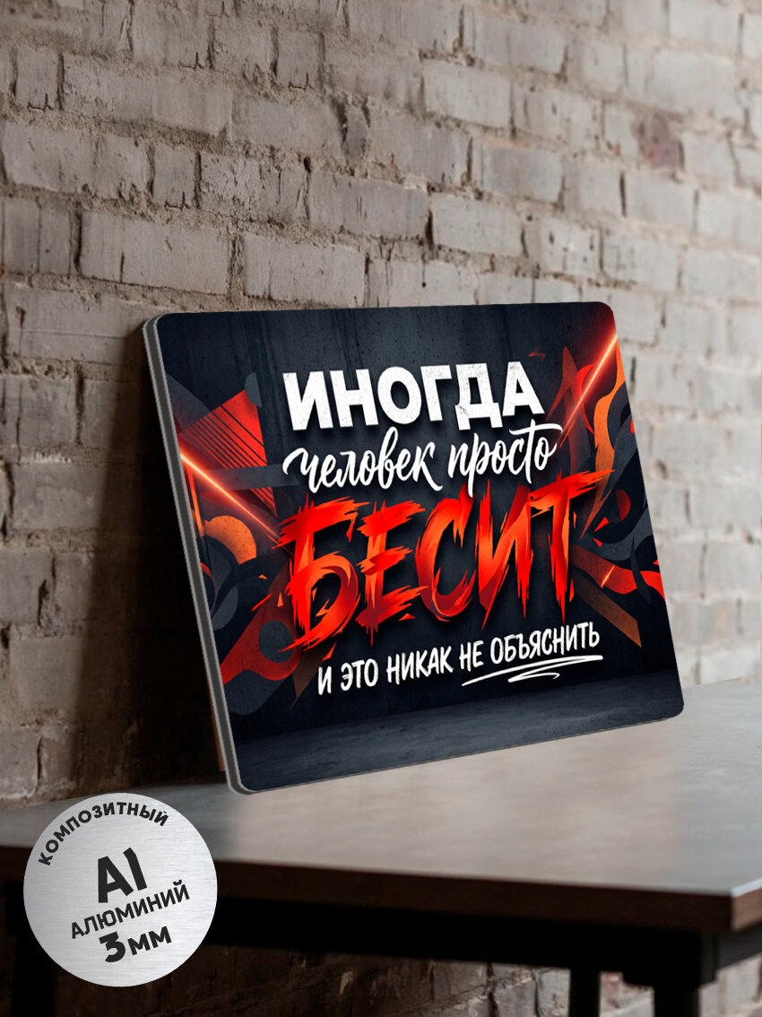 Декоративная табличка "Иногда человек просто бесит"