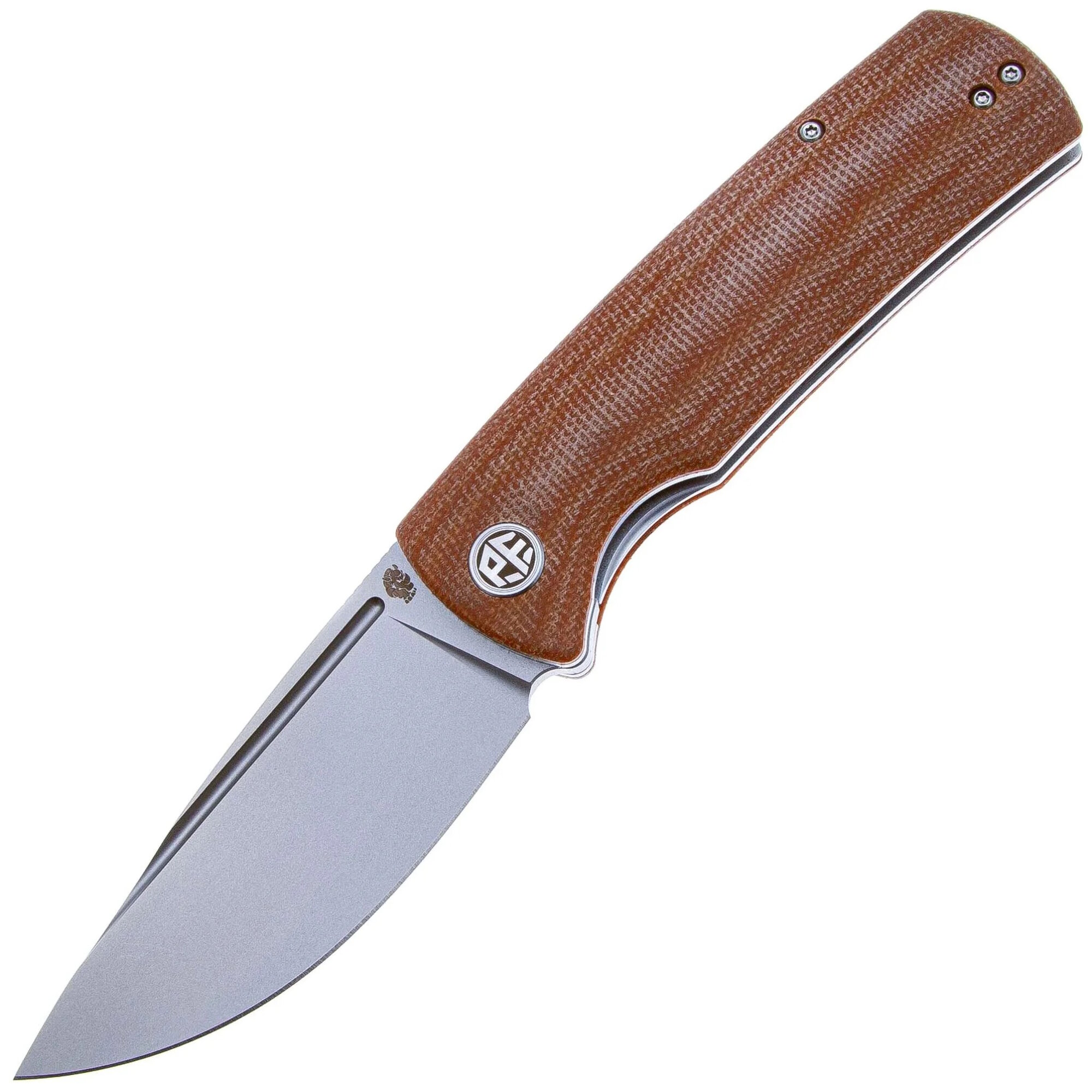 Складной нож Petrified BELUGA PFP01KMP, сталь K110, рукоять Brown Micarta