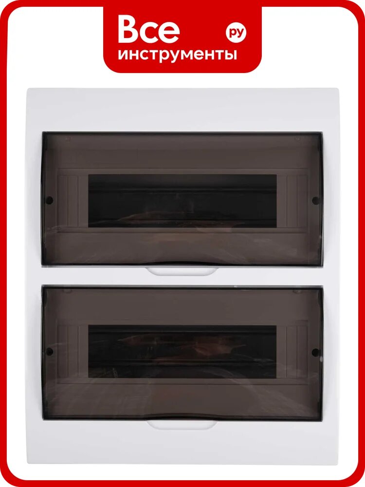 Щит распределительный бокс модульный навесной Jazzway PDB/W 1024 белый с прозрачной крышкой 24 модуля (ЩРН-П-24) IP41, 5071698