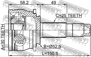 Шрус Наружный 30X52.6X25 (FEBEST 1010-T300)