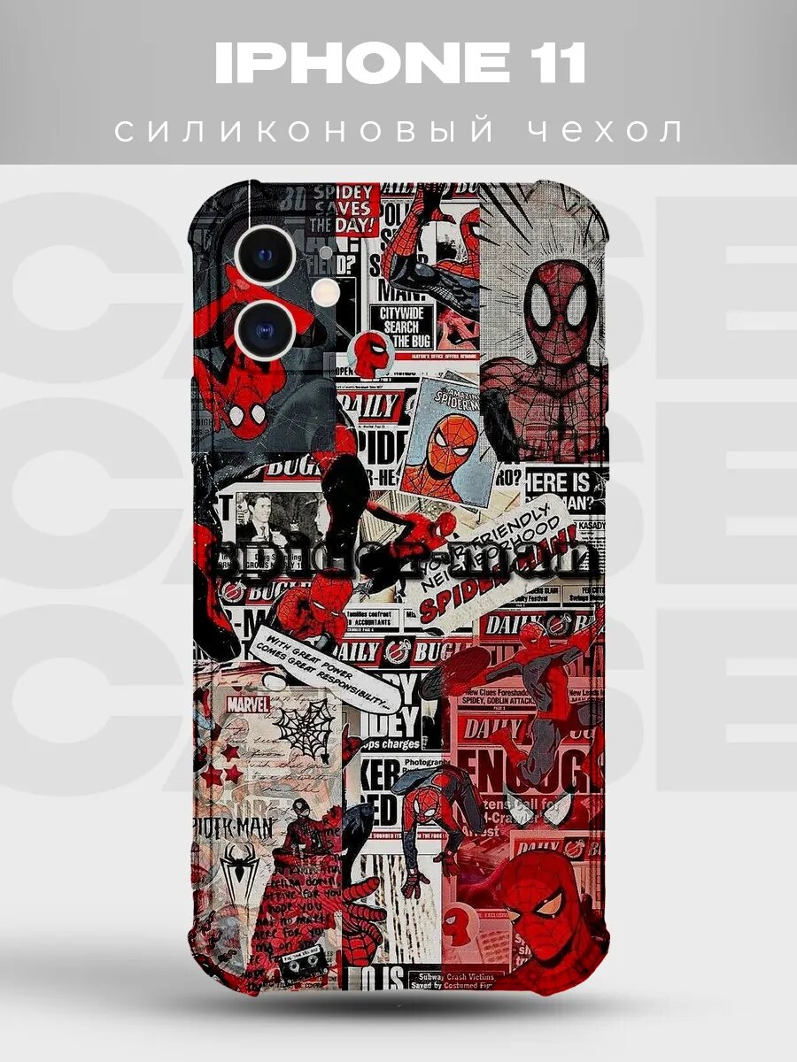 Чехол на iPhone 11 Человек-паук spiderman комикс spider man