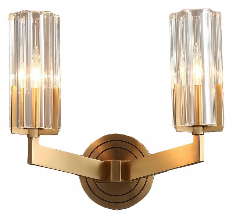 Бра Moderli Brass V11073-2W цвет плафона подвески Прозрачный, цвет арматуры Латунь
