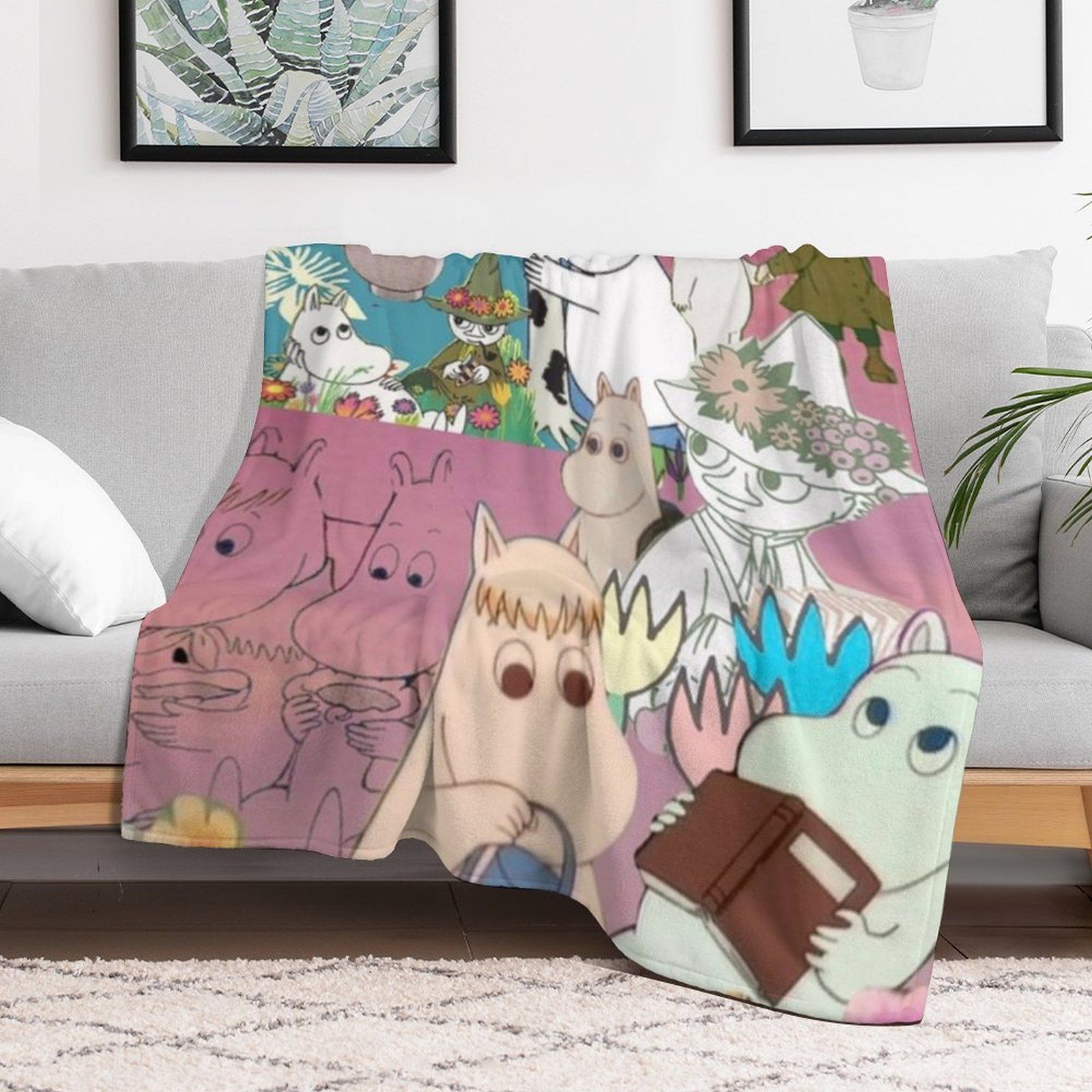 Moomin Плед 150x200 см велсофт плюшевый, фактурный животные разноцветный