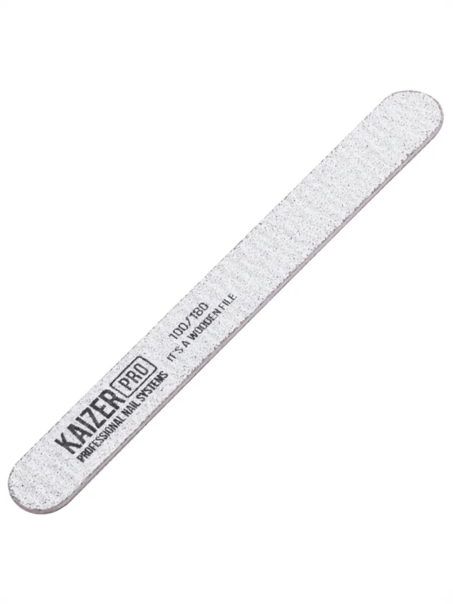 Пилка для ногтей маникюрная прямая Kaizer 100/180 грит, 130 мм