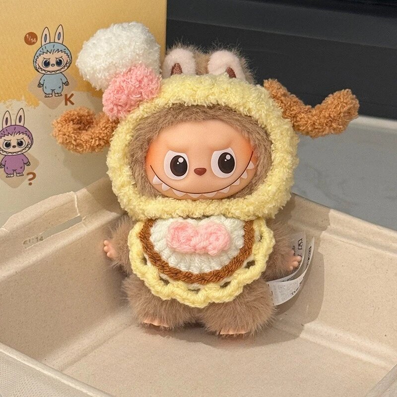 Плюшевый свитер для Labubu 4.0 Бежевый, B For mini labubu v4
