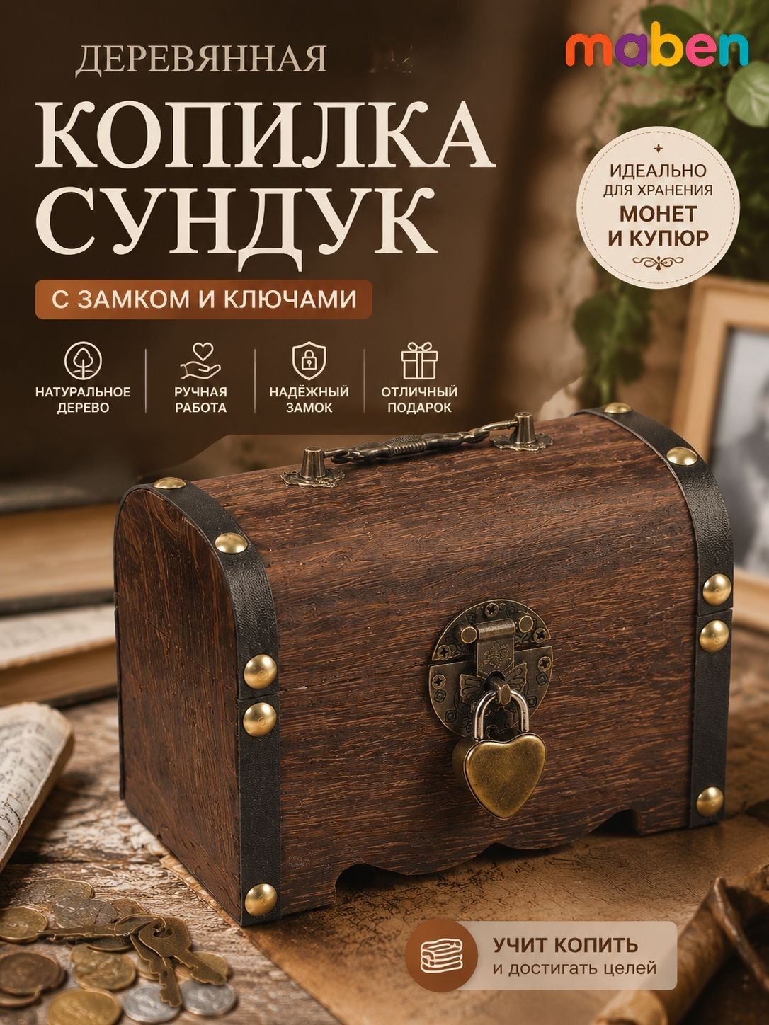 Копилка для денег "14*10*10cm", 14х10 см, 1 шт