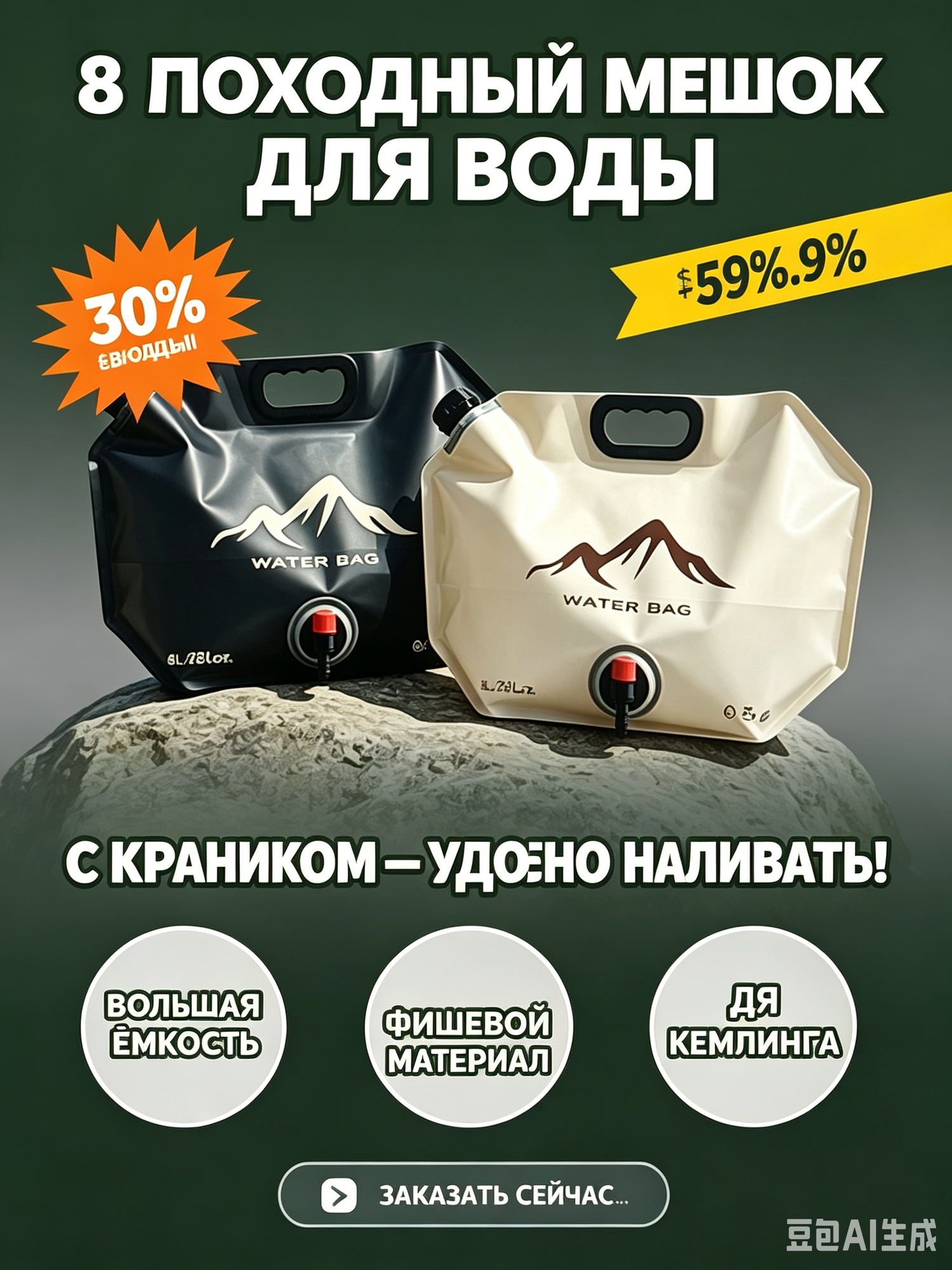 Портативные уличные сумки для воды с насосами и складной конструкцией идеально подходят для пеших и дорожных поездок.