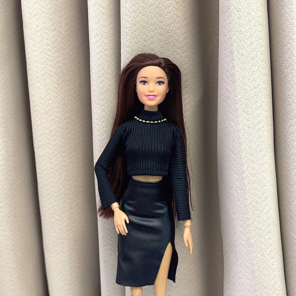 Кукла Barbie с прямыми волосами, 30 см, ABS пластик
