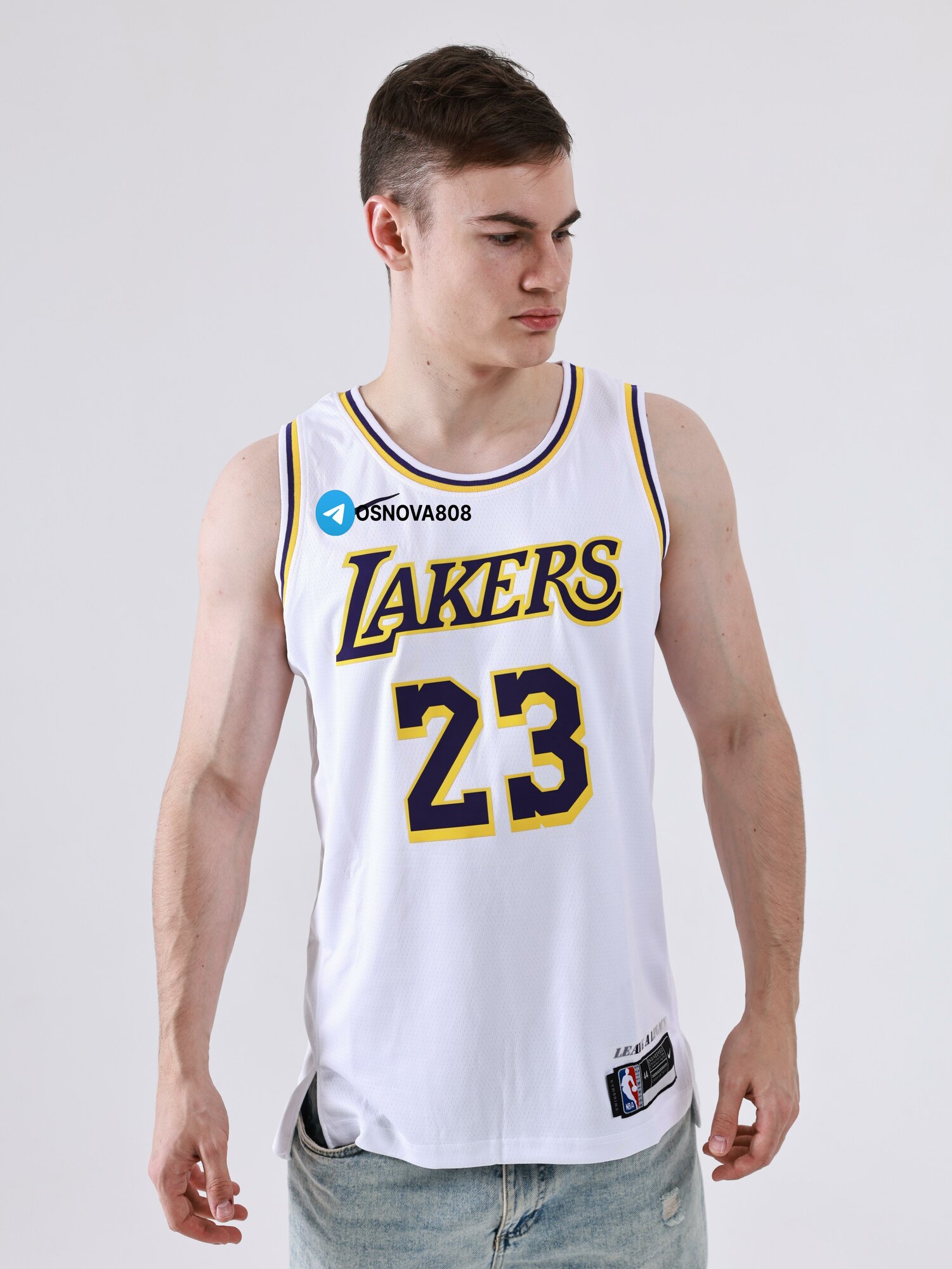 Майка спортивная Баскетбольная Lakers Lebron James, 1 шт., размер XL, белый — фото 1