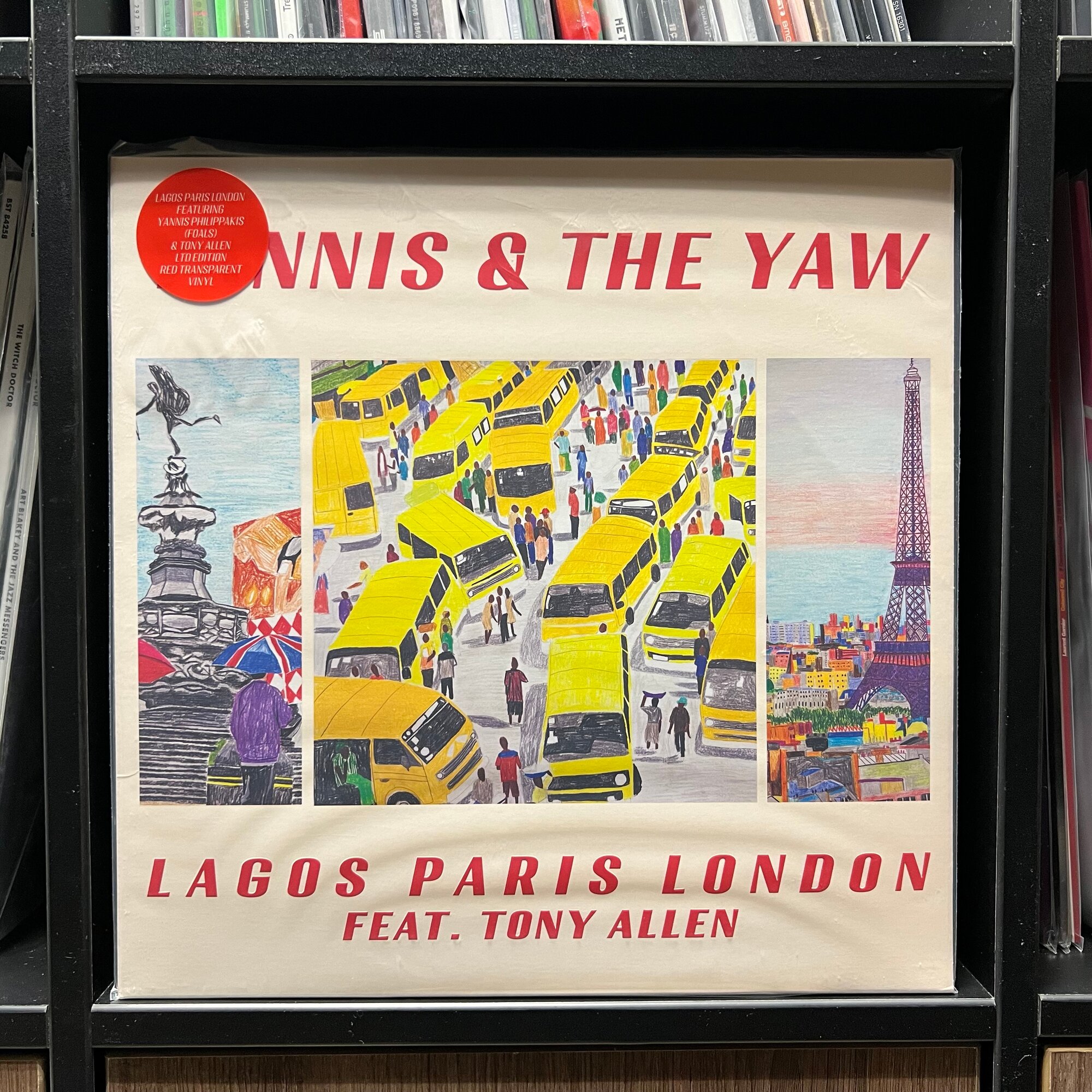 Виниловая пластинка YANNIS & THE YAW feat TONY ALLEN - Lagos Paris London (mint, factory not sealed, limited transparent red vinyl LP in embossed spot-varnished sleeve (indie exclusive)) LP Винил