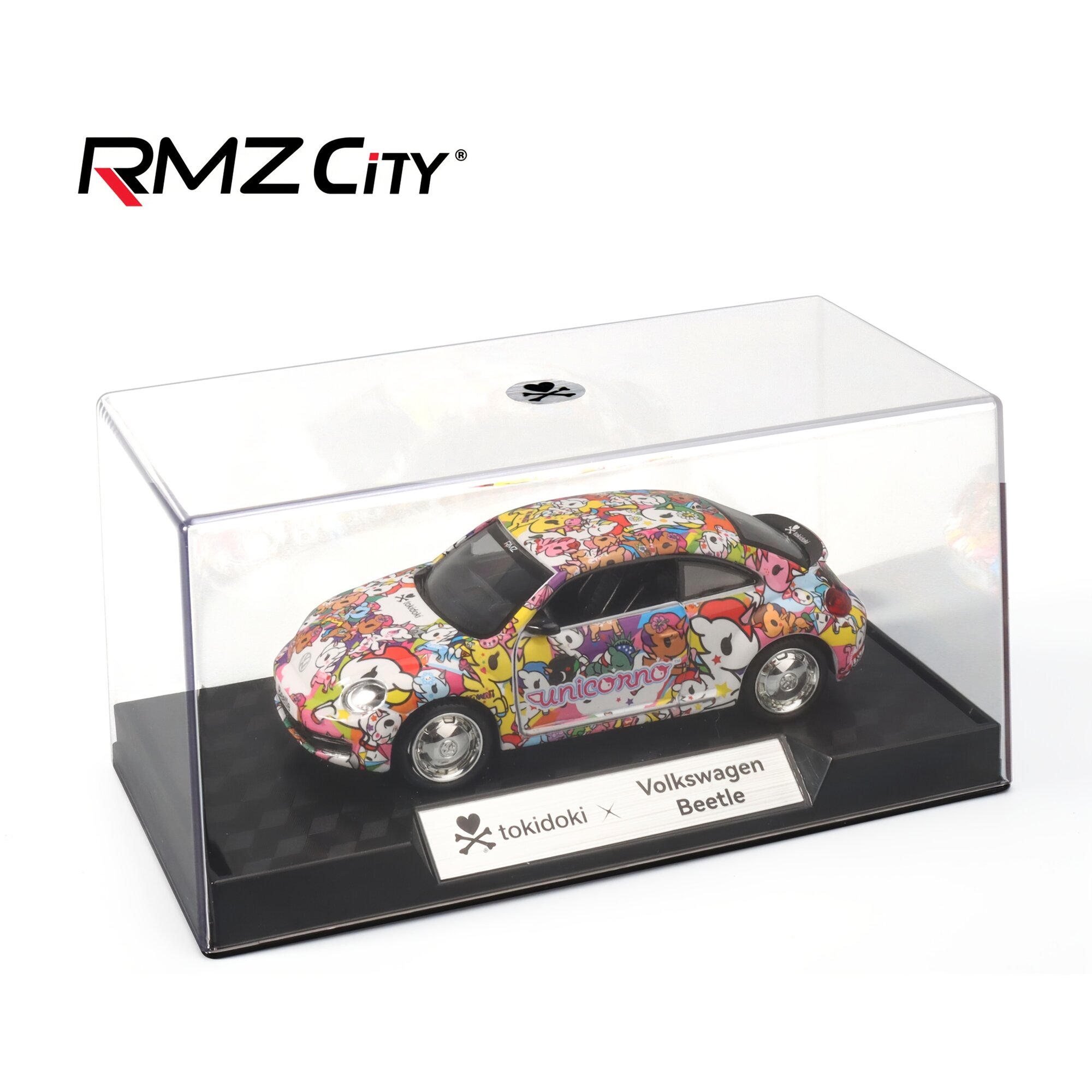 Модель автомобиля Volkswagen Beetle в масштабе 1:36 с дизайном в виде единорога