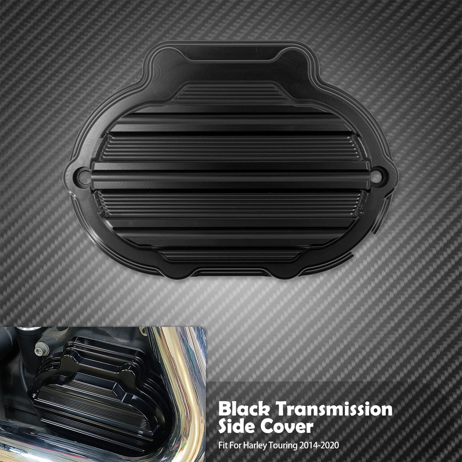 Черная боковая крышка трансмиссии Harley Touring 2014-2020