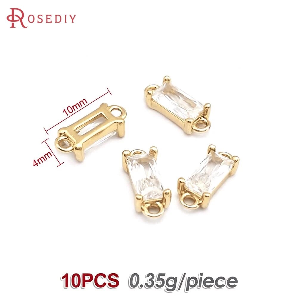 Подвески Rosediy 18к золото, цирконий, 10шт