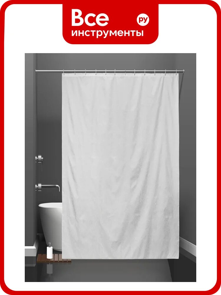 Штора для ванной и кольца Bath Plus Birdsong IV white п akch-21307