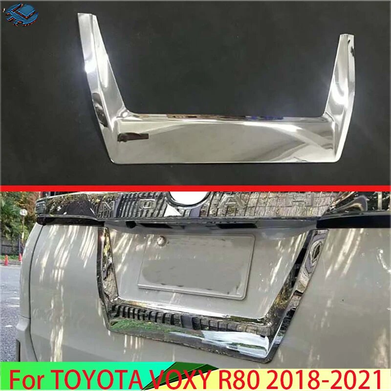 Для TOYOTA VOXY/NOAH R80 2018-2021 автомобильные аксессуары ABS хромированный задний ящик, ворота, дверь, форма номерного знака, отделка 2019 2020