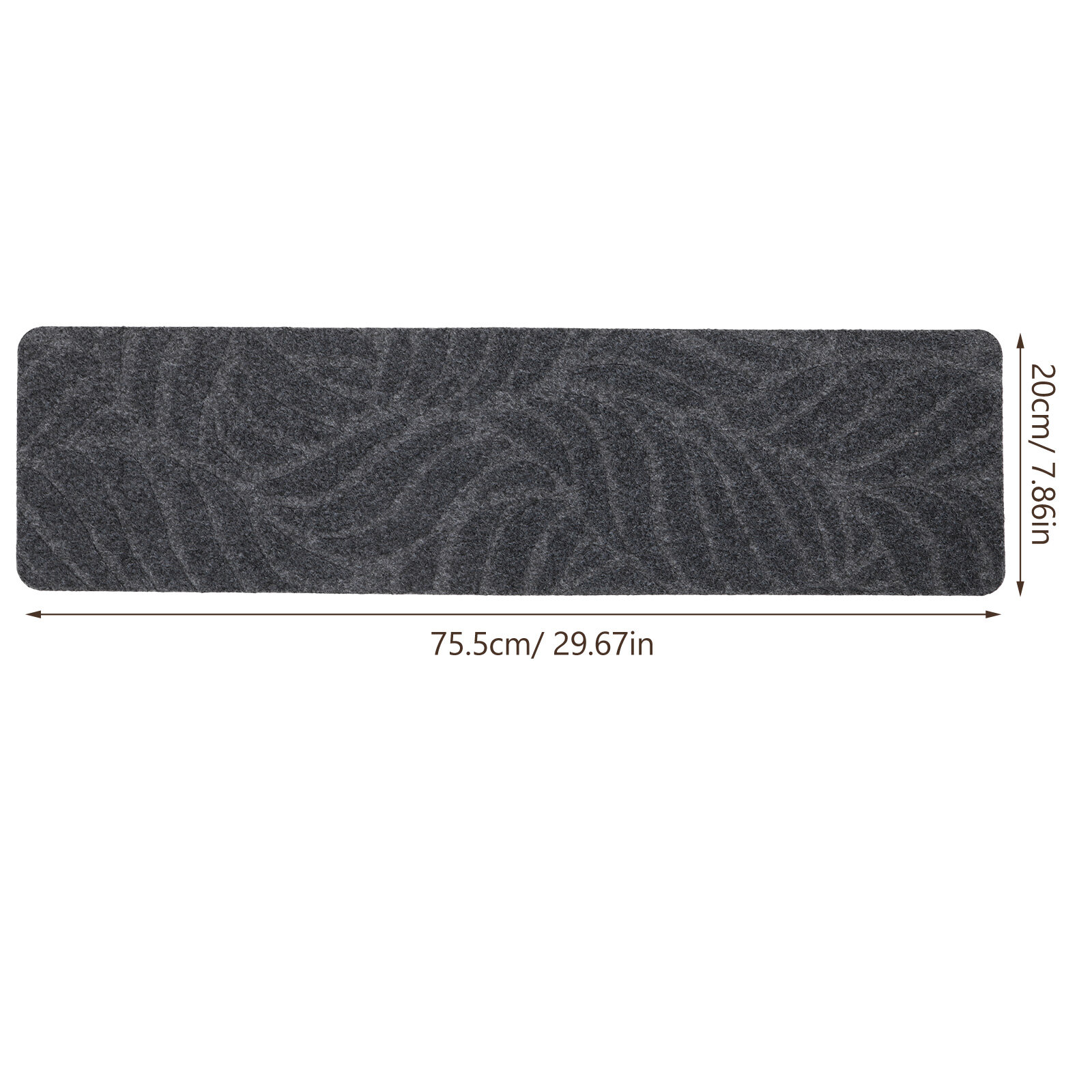 Коври Для Лестницы Антискользящие 4 Штуки Серый Цвет 75.50X20.00X0.40Cm