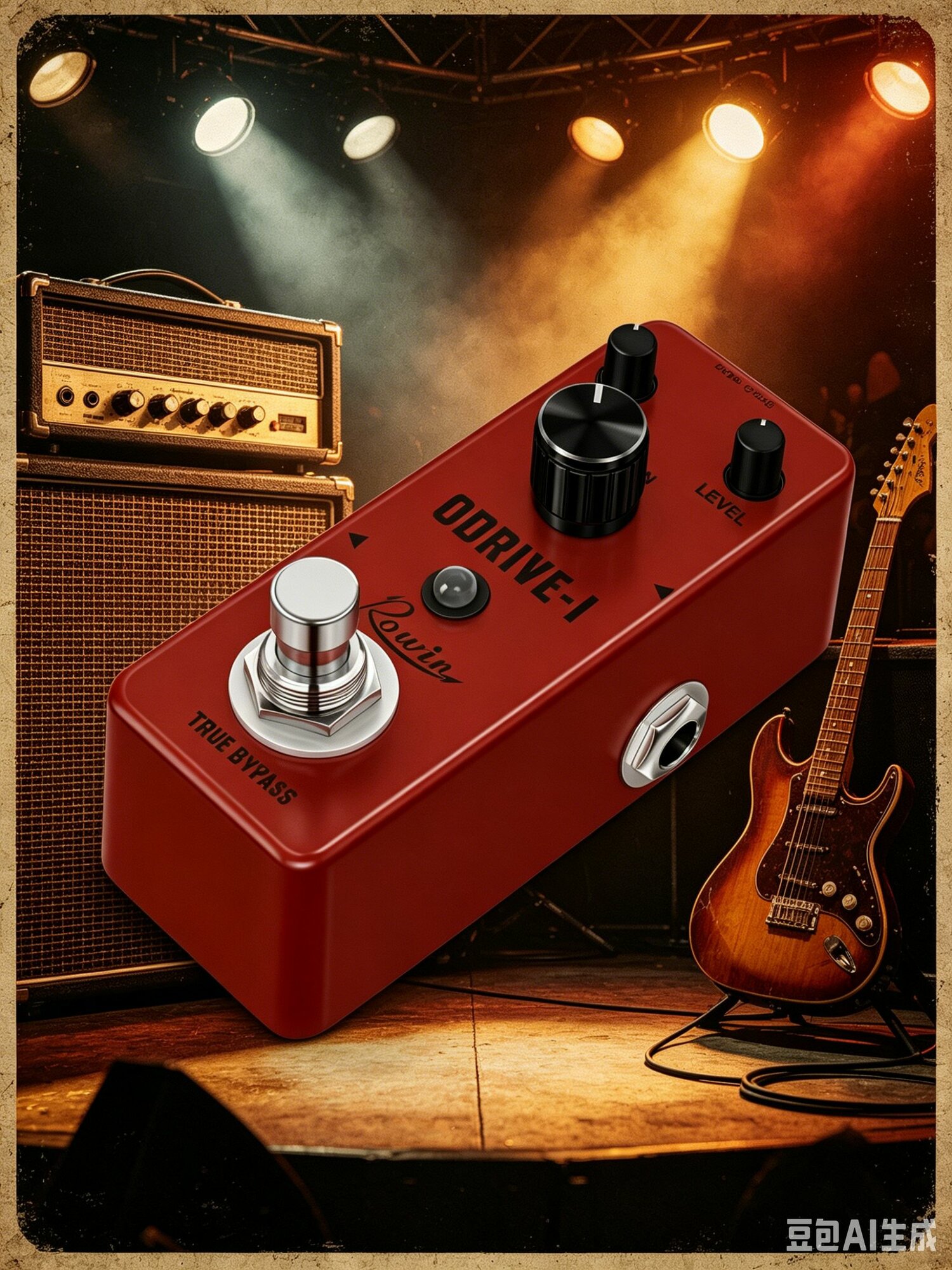 Rowin LEF-302A ODRIVE-I, мини-педаль овердрайва для электрогитары, блюзовый тембр, регулировка Gain/Tone/Level, металлический корпус, истинный байпас