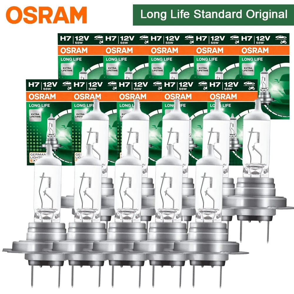 Лампы Галогенные OSRAM H7 12V 55W, Стандартные, 3200K, С Увеличенным Сроком Службы, Качество OEM