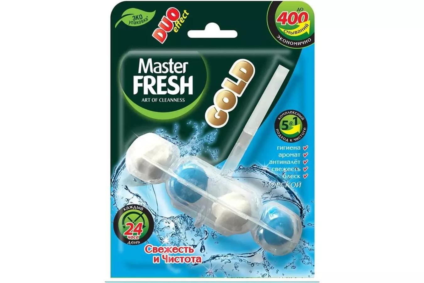 Средство для унитаза Master Fresh Duo Effect 5 в 1 Gold Морской 1 шт