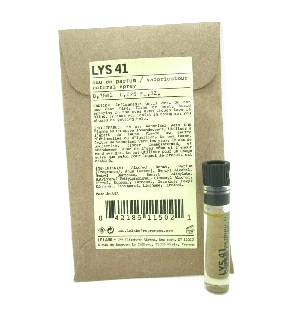 Пробник Le Labo Lys 41 0.75 / Парфюмерная вода Ле Лабо Лис 41 миниатюра