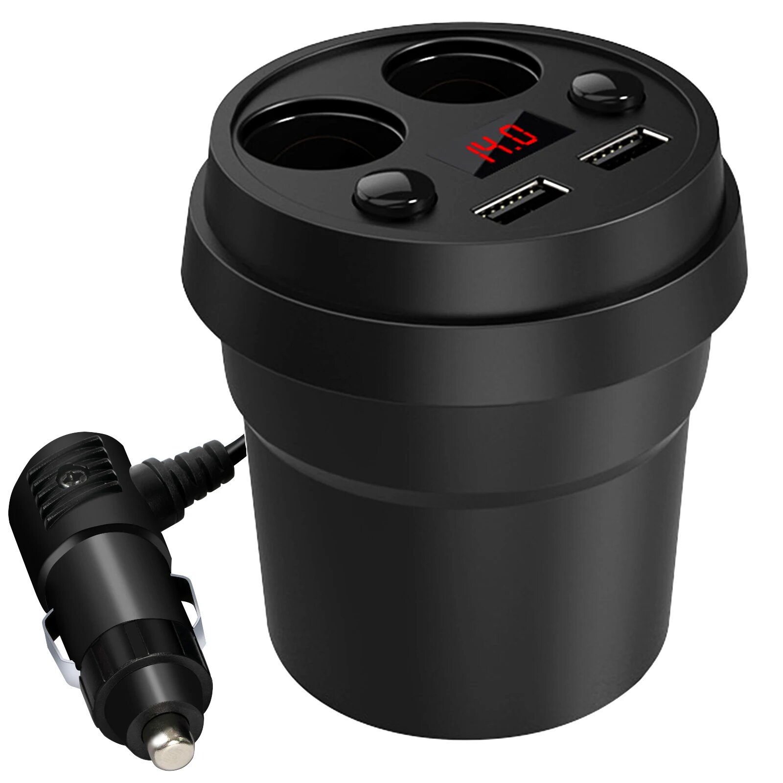 Для автомобиля 12В 24В Двойной USB QC3.0 Быстрая зарядка 2-канальный разветвитель прикуривателя с двумя зарядными устройствами и адаптером питания.