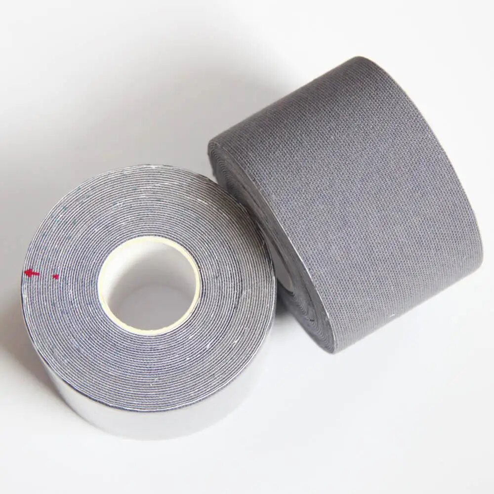 Кинезиотейп серый Steel Gray, хлопковый