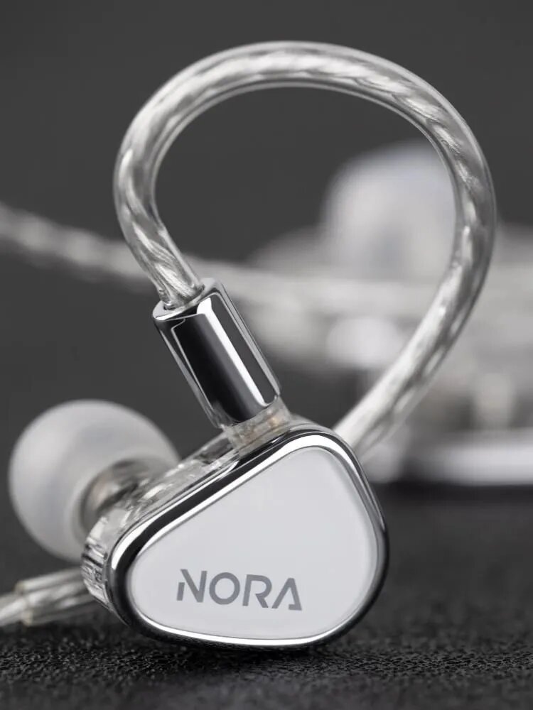 Tanchjim Наушники проводные NORA, 3.5 мм, 4.4 мм, белый, серый металлик