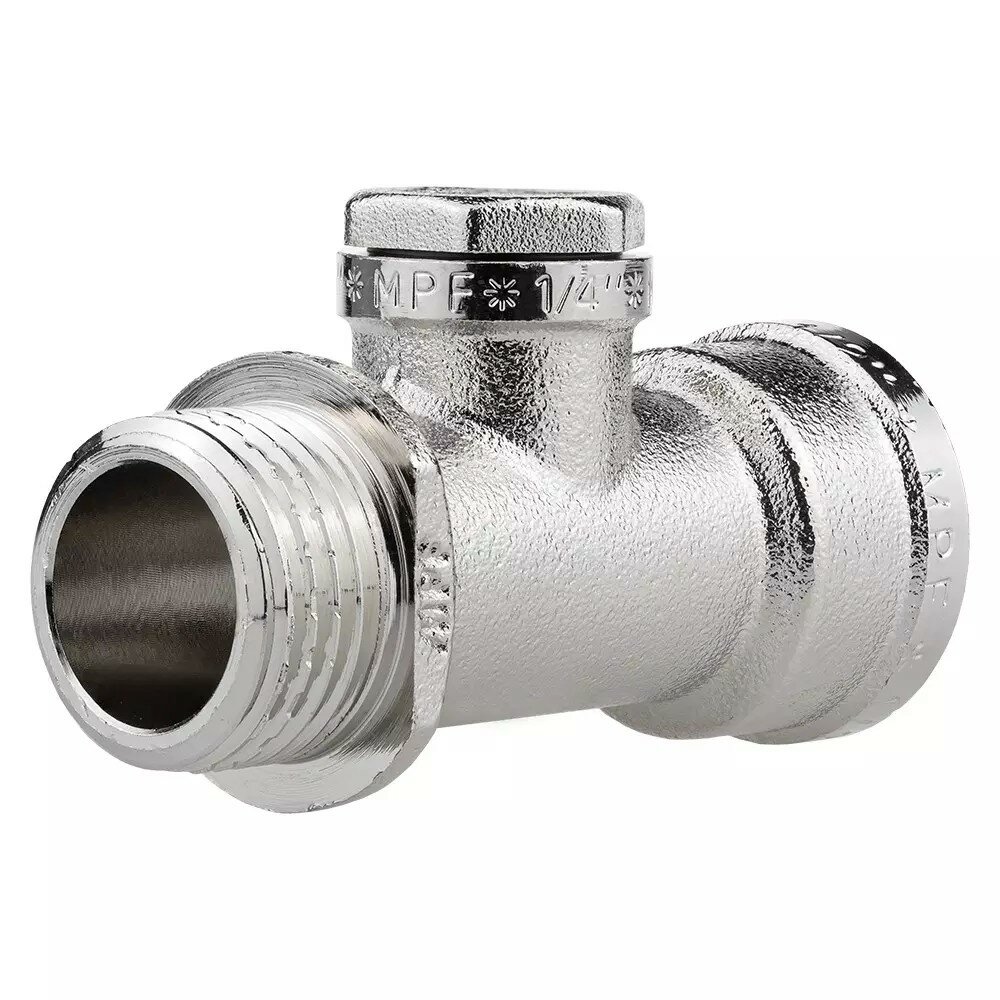 Тройник под манометр 1/2"х1/4"х1/2" ВР/ВР/НР с ограничителем MPF, ИС.072760