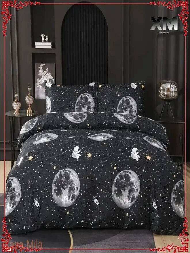 Пододеяльник 160x220 см, на молнии, черно-серый бабочки